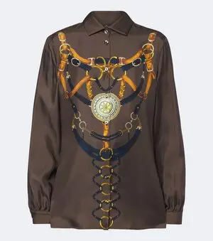 Etro Printed Silk Shirt - Brown