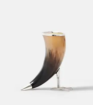 TAVARES 1922 Bird Edit Horn And Sterling Silver Vase - Multicoloured