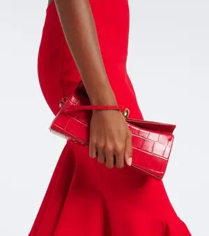 Jacquemus Valerie Croc-effect Leather Clutch