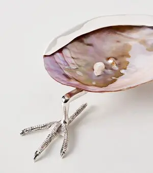 TAVARES 1922 Bird Edit Shell And Sterling Silver Decorative Object