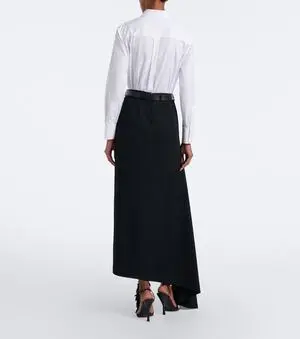 Givenchy Asymmetric Wool Midi Skirt