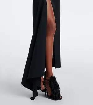 Givenchy Asymmetric Wool Midi Skirt