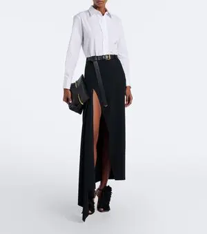 Givenchy Asymmetric Wool Midi Skirt
