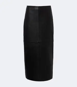 RÓHE Leather Pencil Skirt - Black