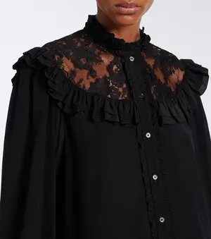 Chloé Lace-trimmed Silk Blouse