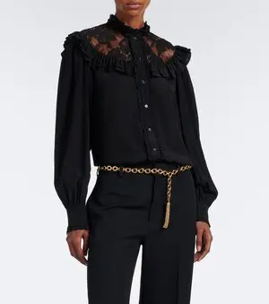 Chloé Lace-trimmed Silk Blouse