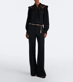 Chloé Lace-trimmed Silk Blouse