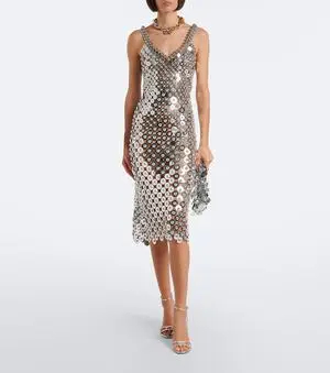 Rabanne Chainmail Embellished Cocktail Dress