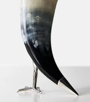 TAVARES 1922 Bird Edit Horn And Sterling Silver Candle Holder