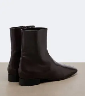 THE ROW Cindy Leather Ankle Boots