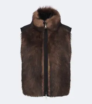 Moncler Tadorne Shearling-trimmed Down Vest