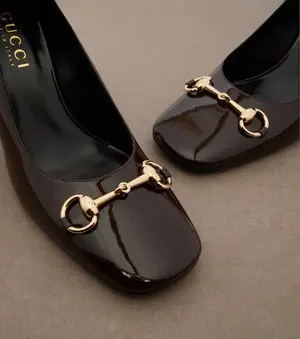 Gucci Signora Horsebit Patent Leather Pumps