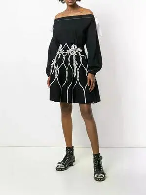 Alexander McQueen High Waisted Knitted Skirt - Black