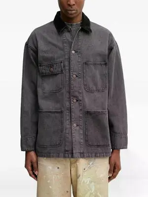 BEAMS Faded Corduroy-collar Jacket - Black