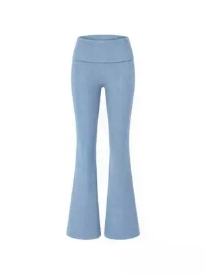 Guess Nina Ribbed Flared Trousers - Blue