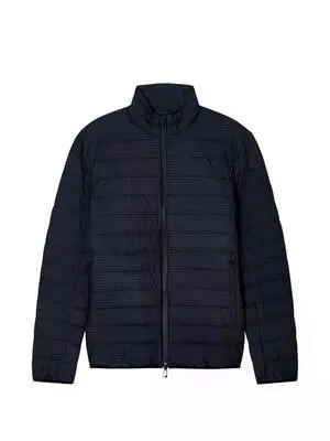 Emporio Armani Logo-print Zip-up Down Jacket - Blue
