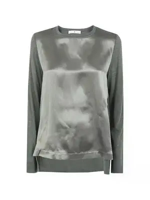 WHYCI Satin-finish Long-sleeve Top - Green