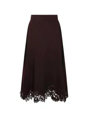 Zimmermann Lace-trim Midi Skirt - Brown