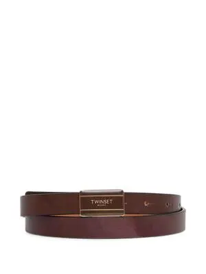 TWINSET Logo-plaque Faux-leather Belt - Brown