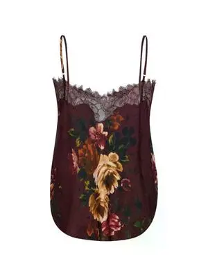 Cara Cara Nala Floral-print Lace-trim Top