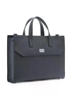 Emporio Armani Logo-plaque Leather Briefcase Bag