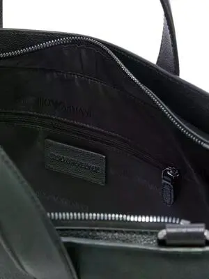 Emporio Armani Logo-plaque Leather Briefcase Bag