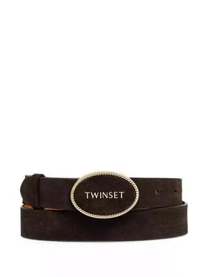 TWINSET Logo-plaque Suede Belt - Brown