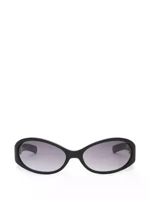 FLATLIST Opel Oval-frame Sunglasses With Gold-tone Hardware - Black