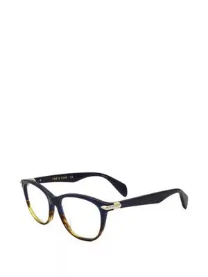 Rag & Bone Tortoiseshell Round Frame Eyeglasses - Blue