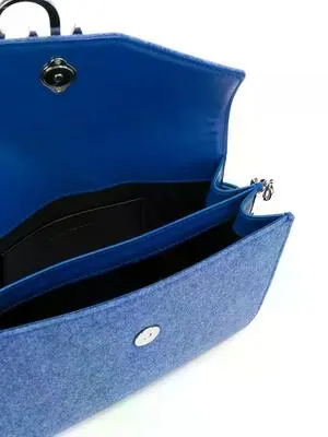 JW Anderson Royal Calf Leather And Wool Felt Logo Purse