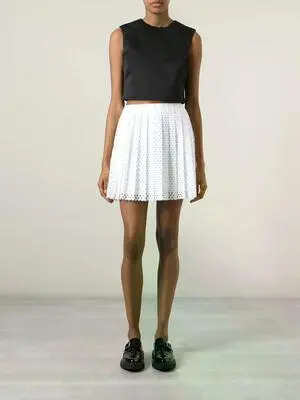 Alexander McQueen Perforated Poplin Skirt