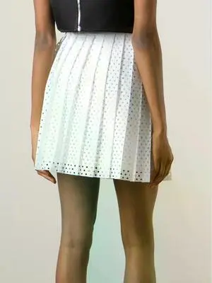 Alexander McQueen Perforated Poplin Skirt