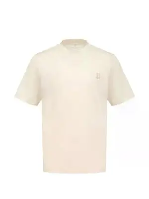 Brunello Cucinelli Embroidered Short-sleeve T-shirt - Neutrals