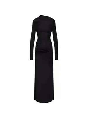 Victoria Beckham Ruched Long-sleeve Maxi Dress