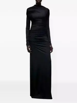 Victoria Beckham Ruched Long-sleeve Maxi Dress