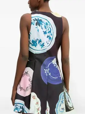 Stine Goya Plate Print Button-up Mini Dress