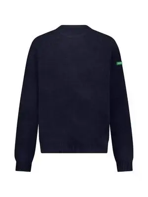 FLANEUR Logo-patch Crew-neck Sweater - Blue