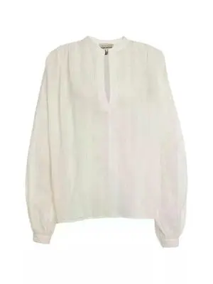 SEMICOUTURE Nahia Broderie-anglaise Balloon-sleeve Blouse - Neutrals