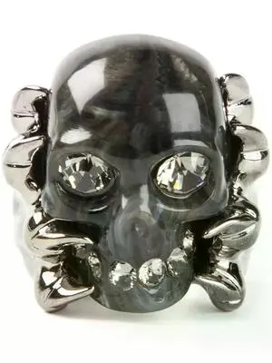 Alexander McQueen Claw Skull Cocktail Ring - Black