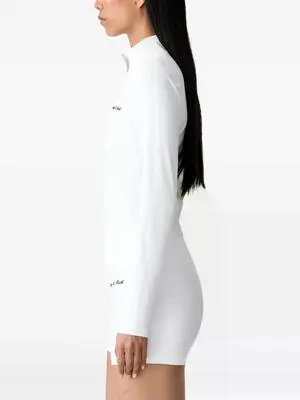 SPORTY & RICH Logo Print Quarter-zip Sweatshirt