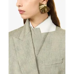 Dries Van Noten Embroidered Double-breasted Linen-blend Blazer