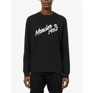 Moncler Scribble Logo-print Long-sleeve Cotton T-shirt