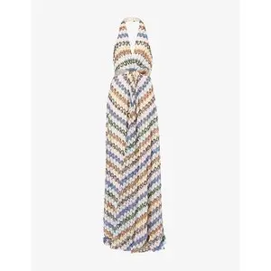 Missoni Halter-neck Chevron Knitted Maxi Dress
