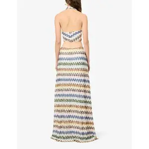 Missoni Halter-neck Chevron Knitted Maxi Dress