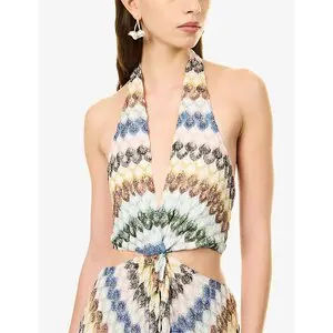 Missoni Halter-neck Chevron Knitted Maxi Dress