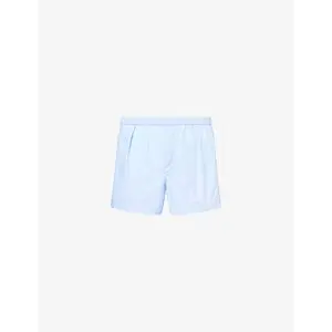 TOM FORD Logo-waistband Stretch Cotton-poplin Boxer Briefs - Light Blue