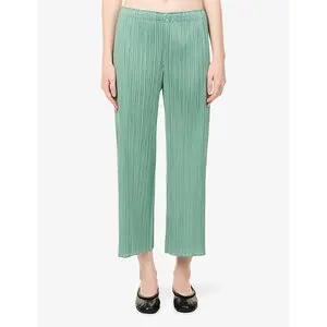 Issey Miyake Pleated Ankle-crop Knitted Trousers