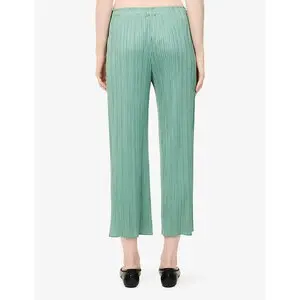 Issey Miyake Pleated Ankle-crop Knitted Trousers