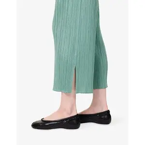 Issey Miyake Pleated Ankle-crop Knitted Trousers