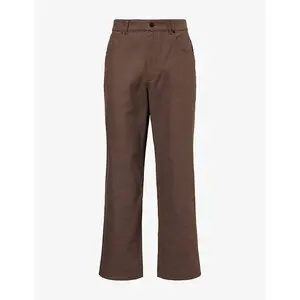 Moncler Gabardine Straight-leg Cotton Trousers - Khaki